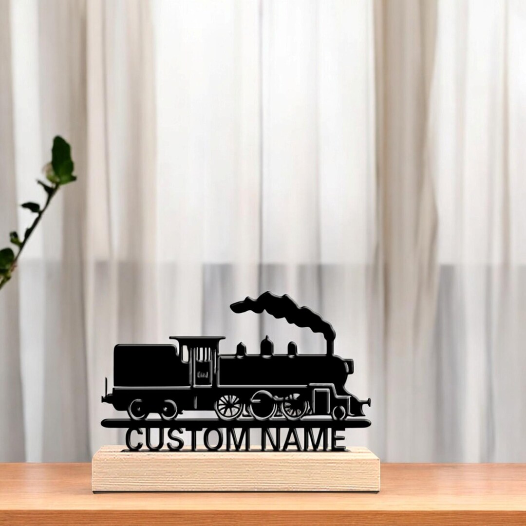 Custom Train Name Plaque, Personalized Locomotive Metal Sign, Kids Room ...