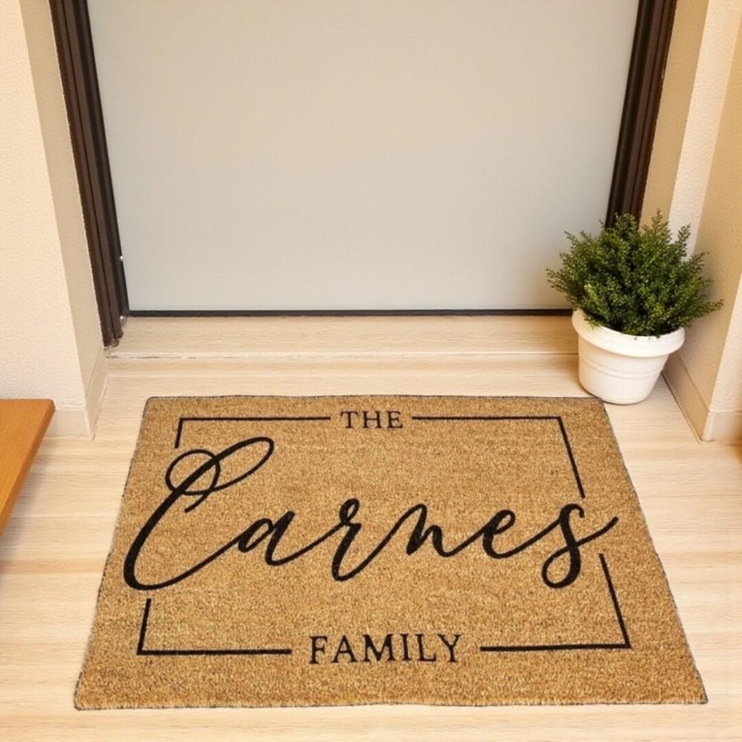 Custom Welcome Mat, Personalized Door Mat, Entryway Rug, Indoor Outdoor ...