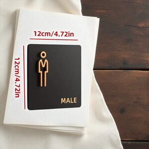 Modern Restroom Sign, Acrylic Toilet Wall Plaque, Minimalist Bathroom ...