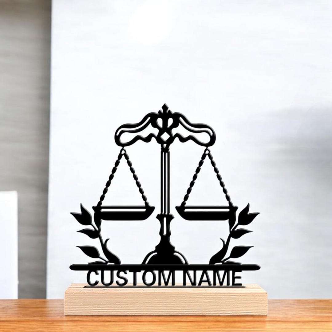 Custom Law Office Name Plaque, Personalized Justice Scales Wall Sign ...