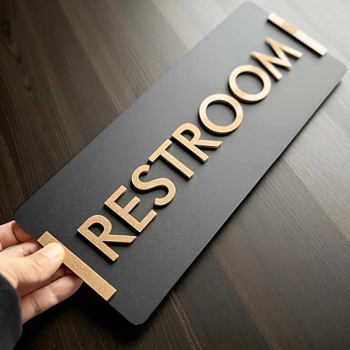 Restroom Wall Sign, Modern Acrylic Door Plaque, Minimalist Bathroom ...