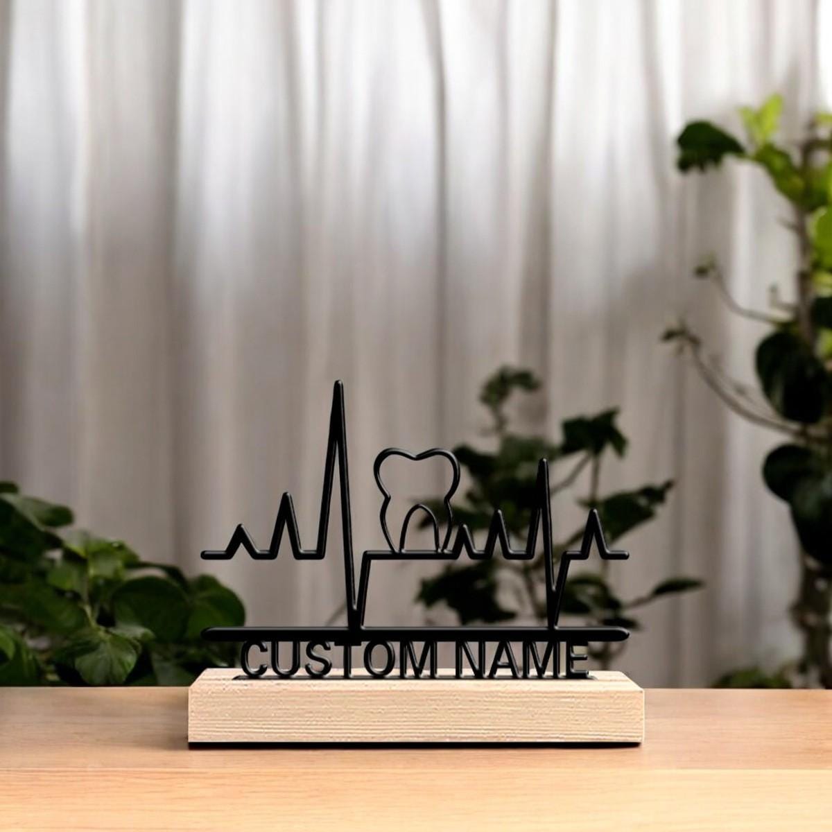 Tooth ECG Name Plaque, Personalized Dentist Office Sign, Custom Dental ...