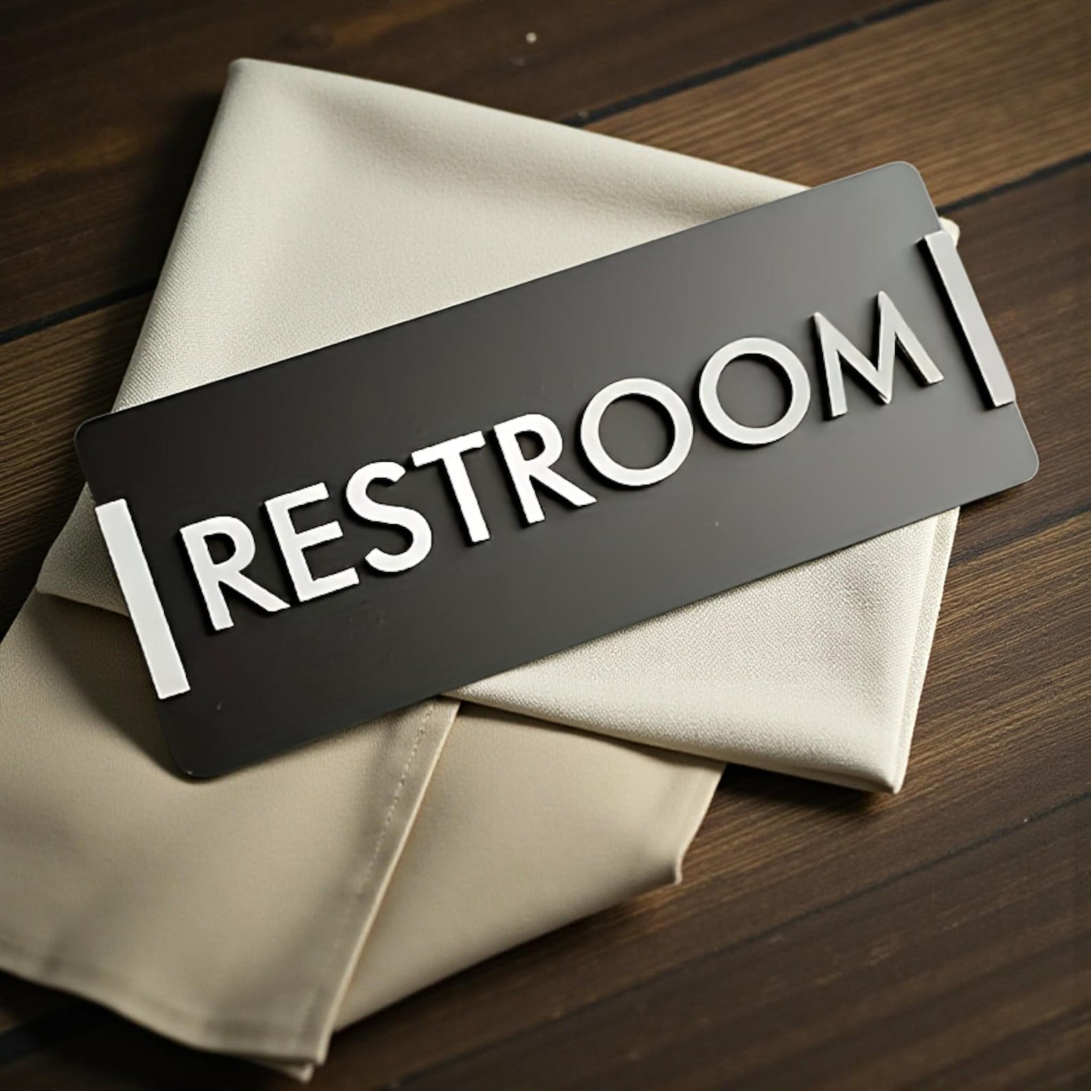 Restroom Wall Sign, Modern Acrylic Door Plaque, Minimalist Bathroom ...
