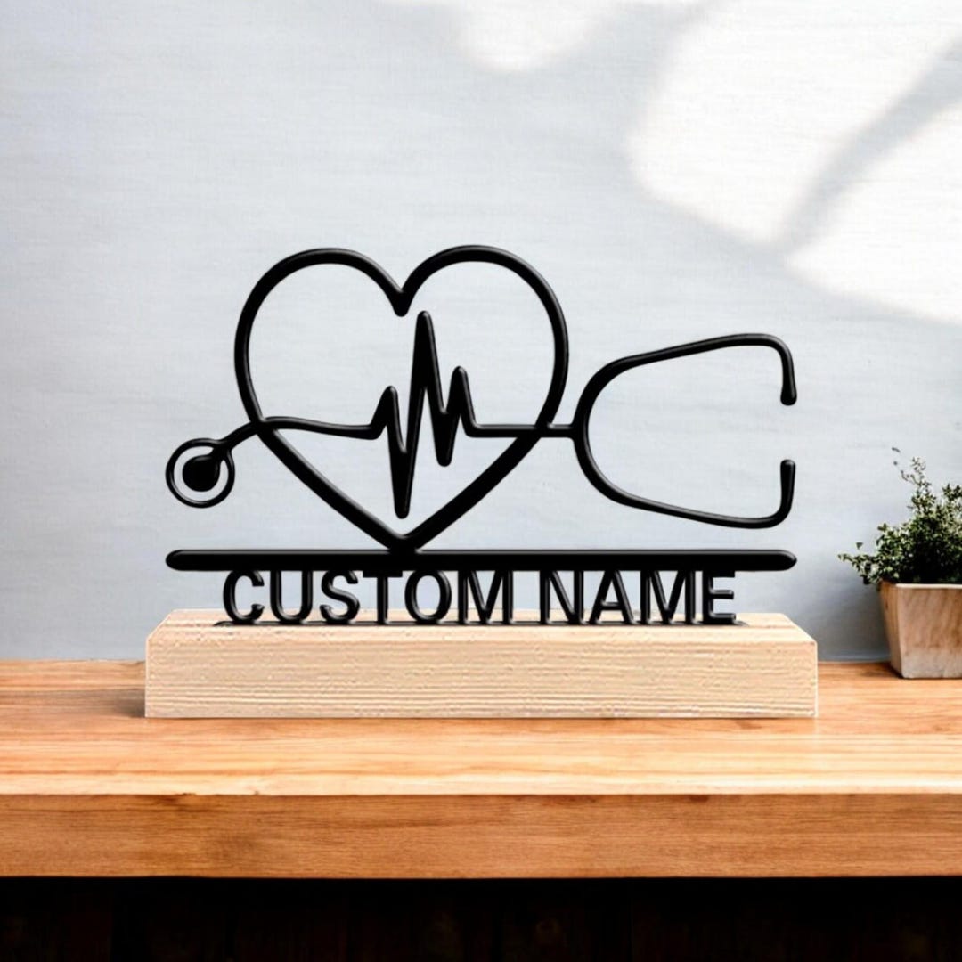 Custom Doctor Name Plaque, Personalized Stethoscope Name Sign, Medical ...