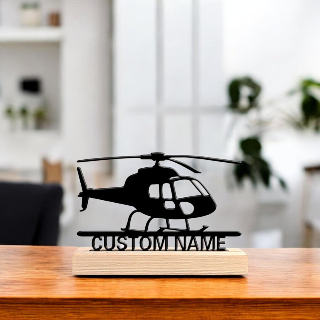 Custom Helicopter Name Sign, Aviation Wall Art for Pilots, Personalized ...