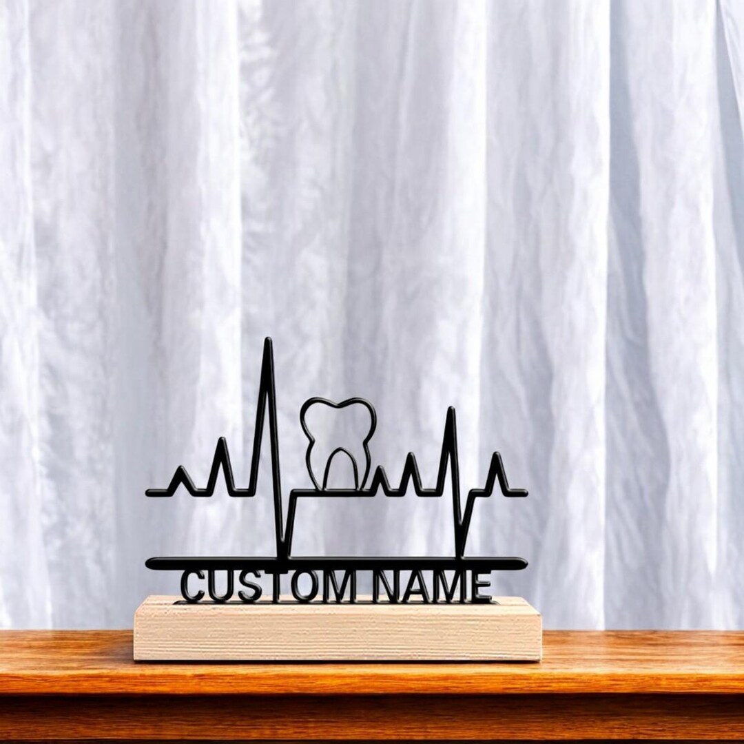 Tooth ECG Name Plaque, Personalized Dentist Office Sign, Custom Dental ...