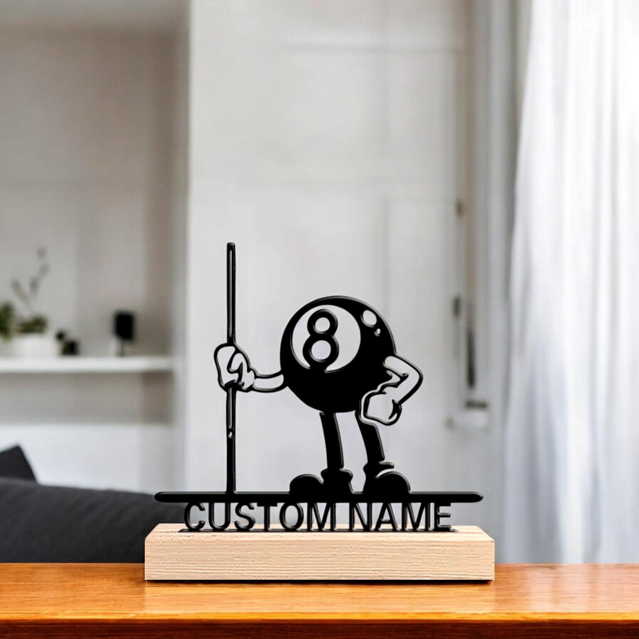 Custom Billiards Name Plaque, Personalized Pool Player Metal Sign, Game ...