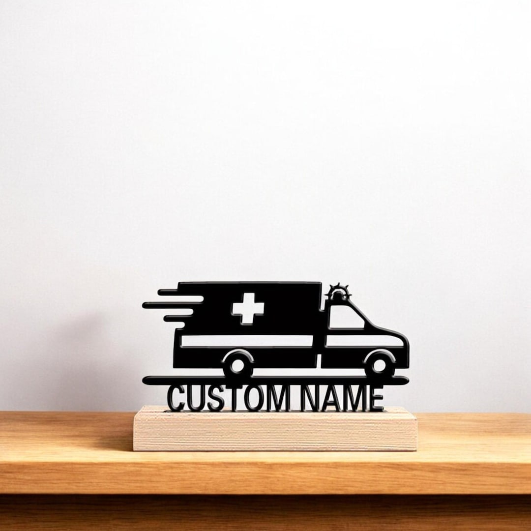 Custom Ambulance Wall Sign, Personalized Gift Name Plaque, Emergency ...