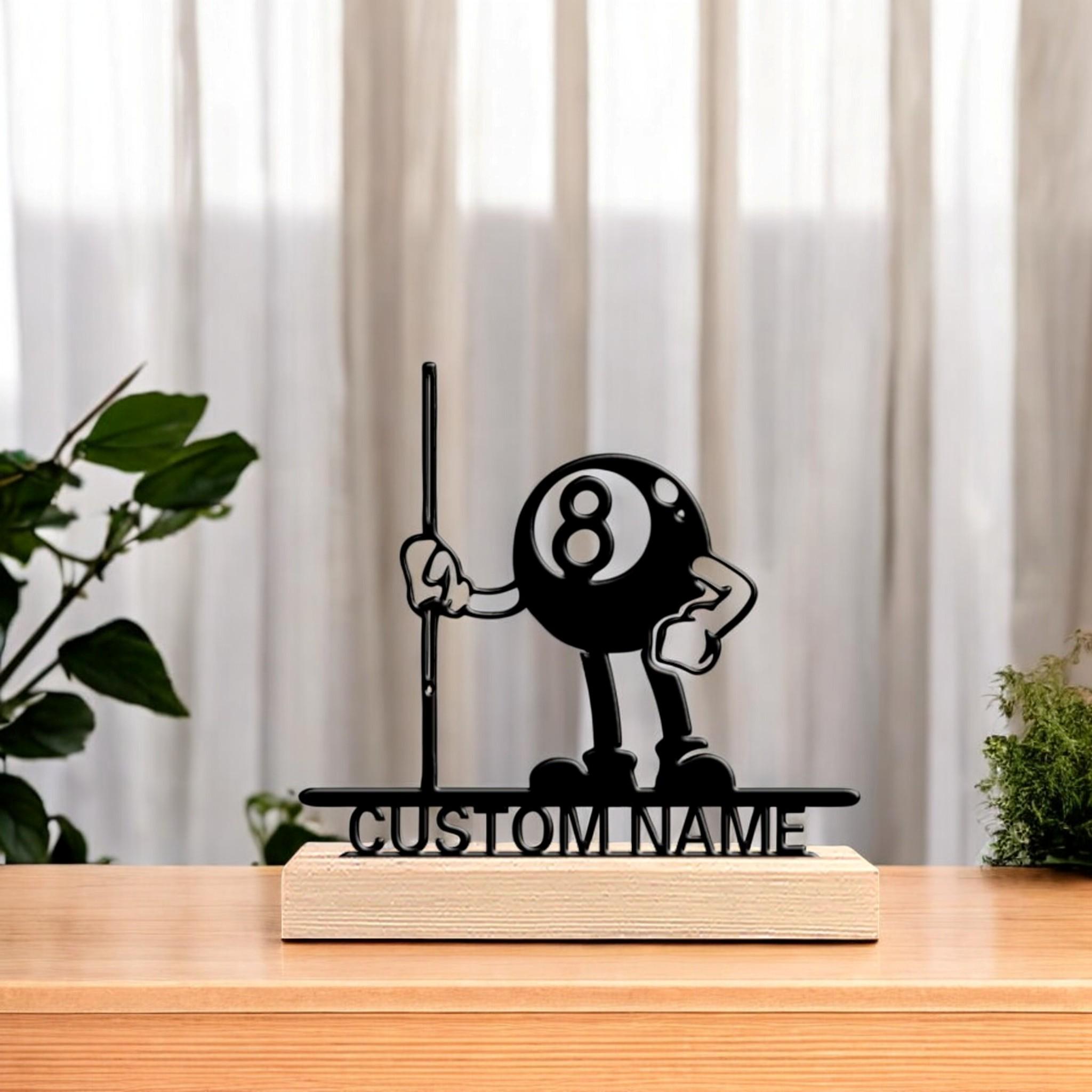 Custom Billiards Name Plaque, Personalized Pool Player Metal Sign, Game ...