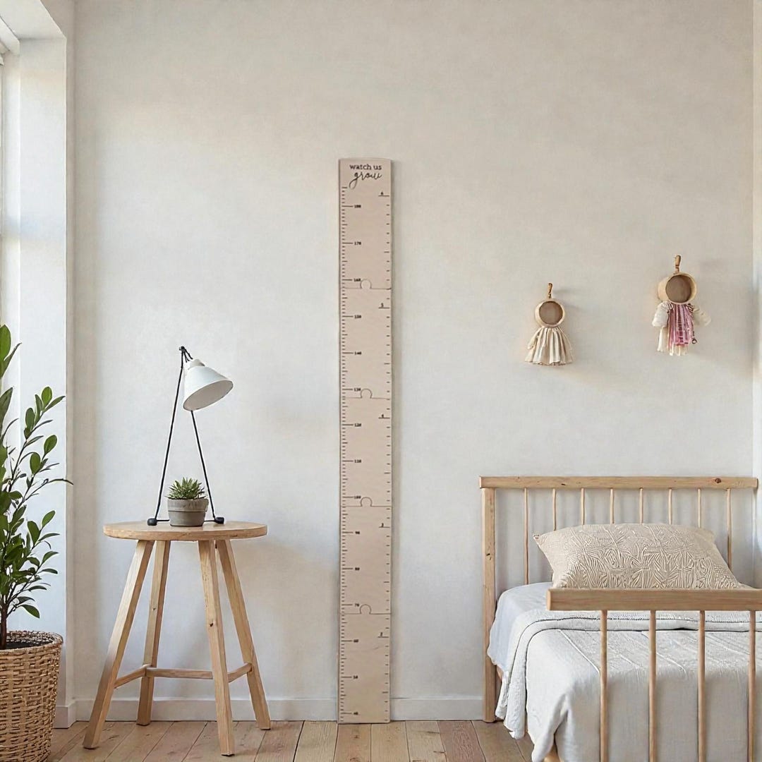 Custom Family Name Height Chart, Personalized Growth Ruler, Wooden ...
