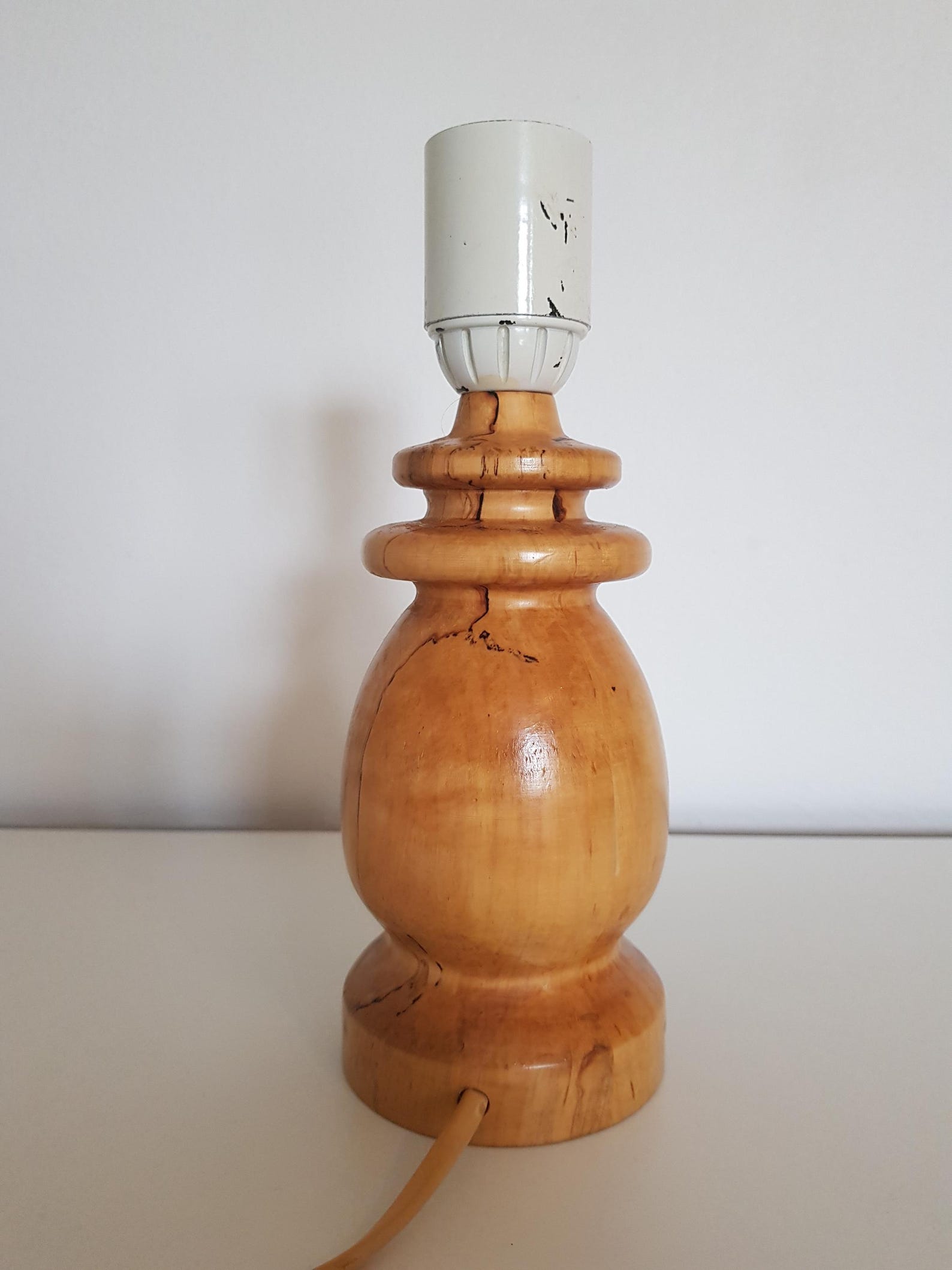 Birch Table Lamp Masur Birch Turned Carved Wood Lamp Swedish Birch ...