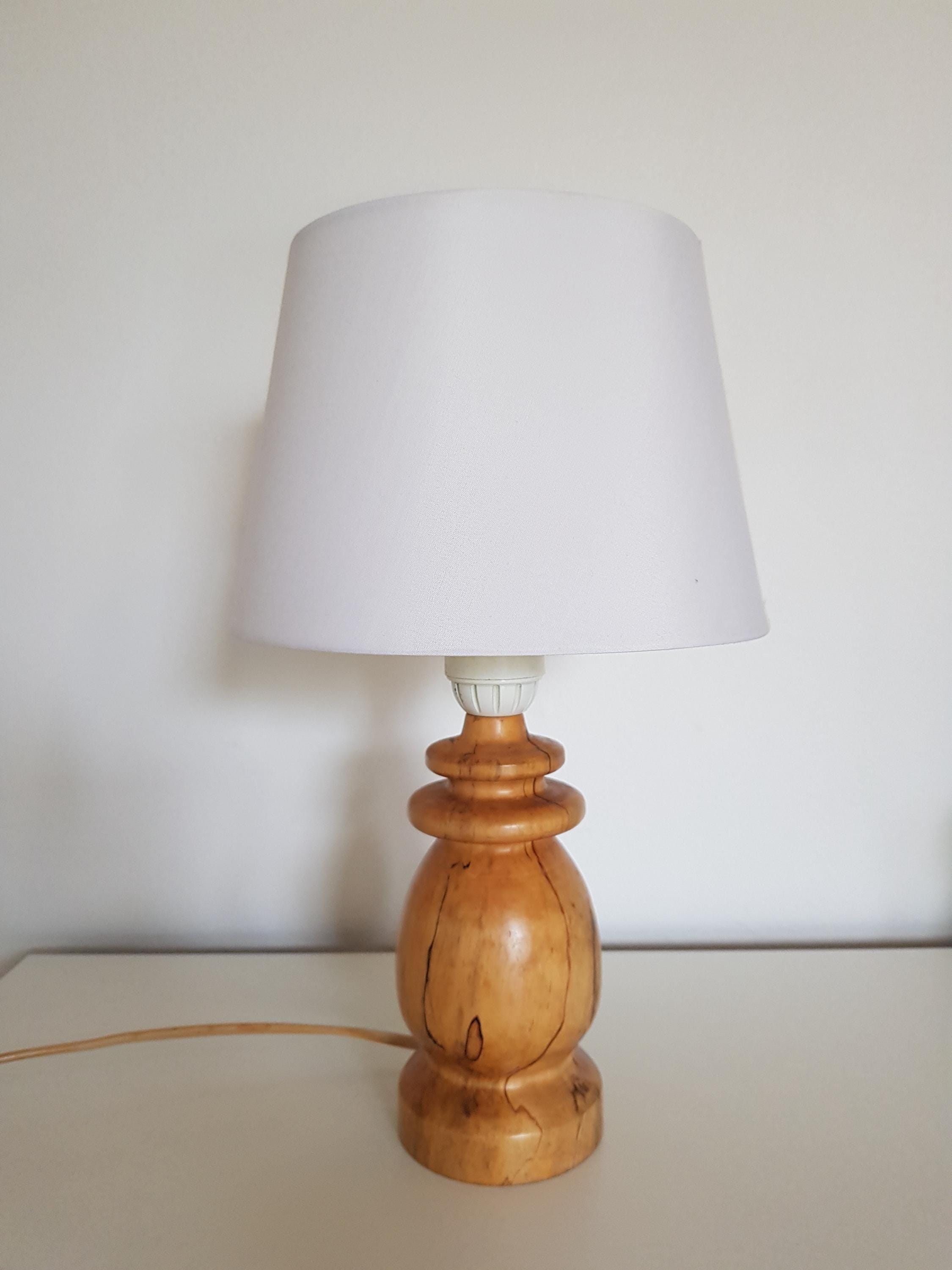 Birch Table Lamp Masur Birch Turned Carved Wood Lamp Swedish Birch ...