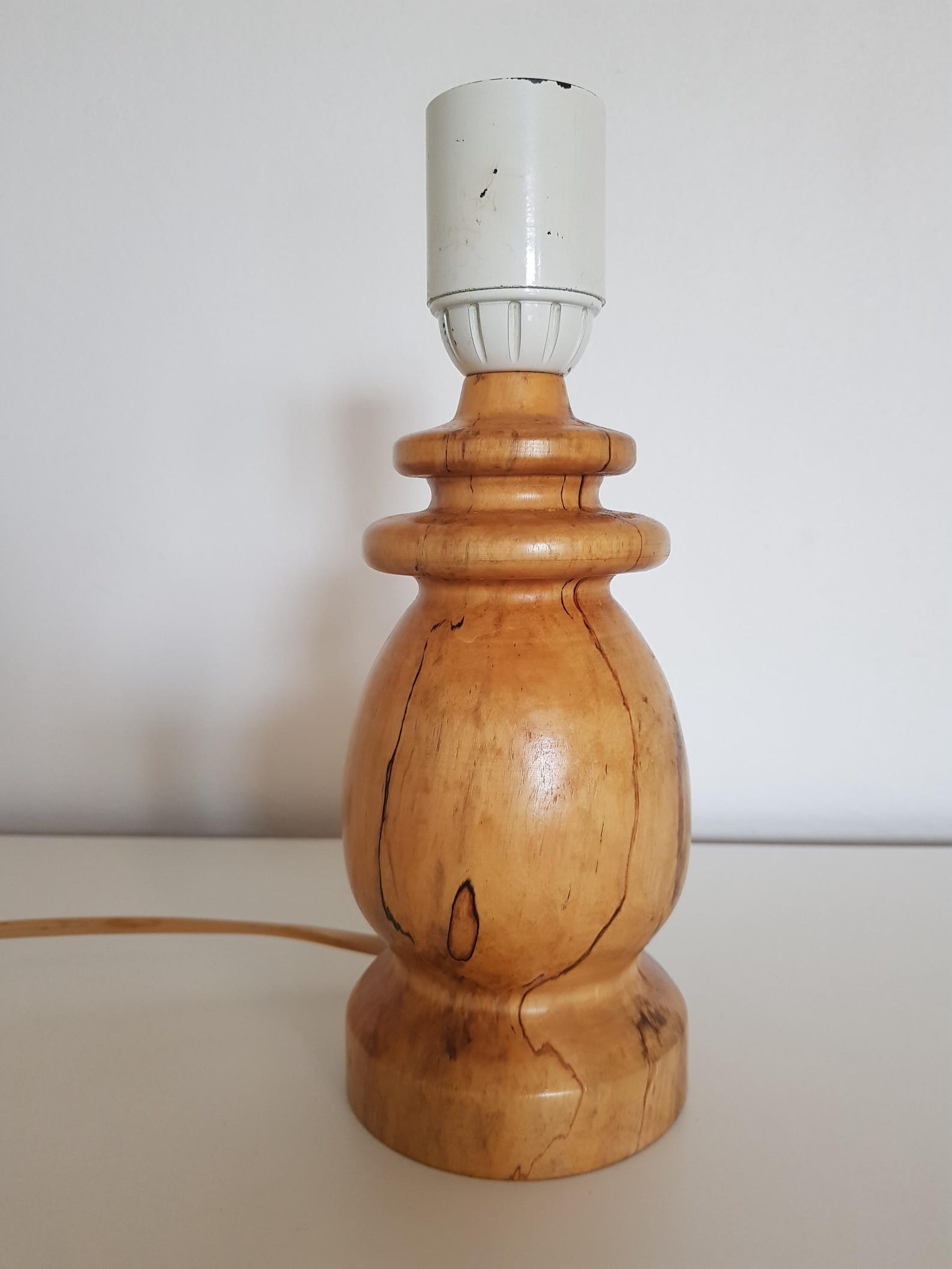 Birch Table Lamp Masur Birch Turned Carved Wood Lamp Swedish Birch ...