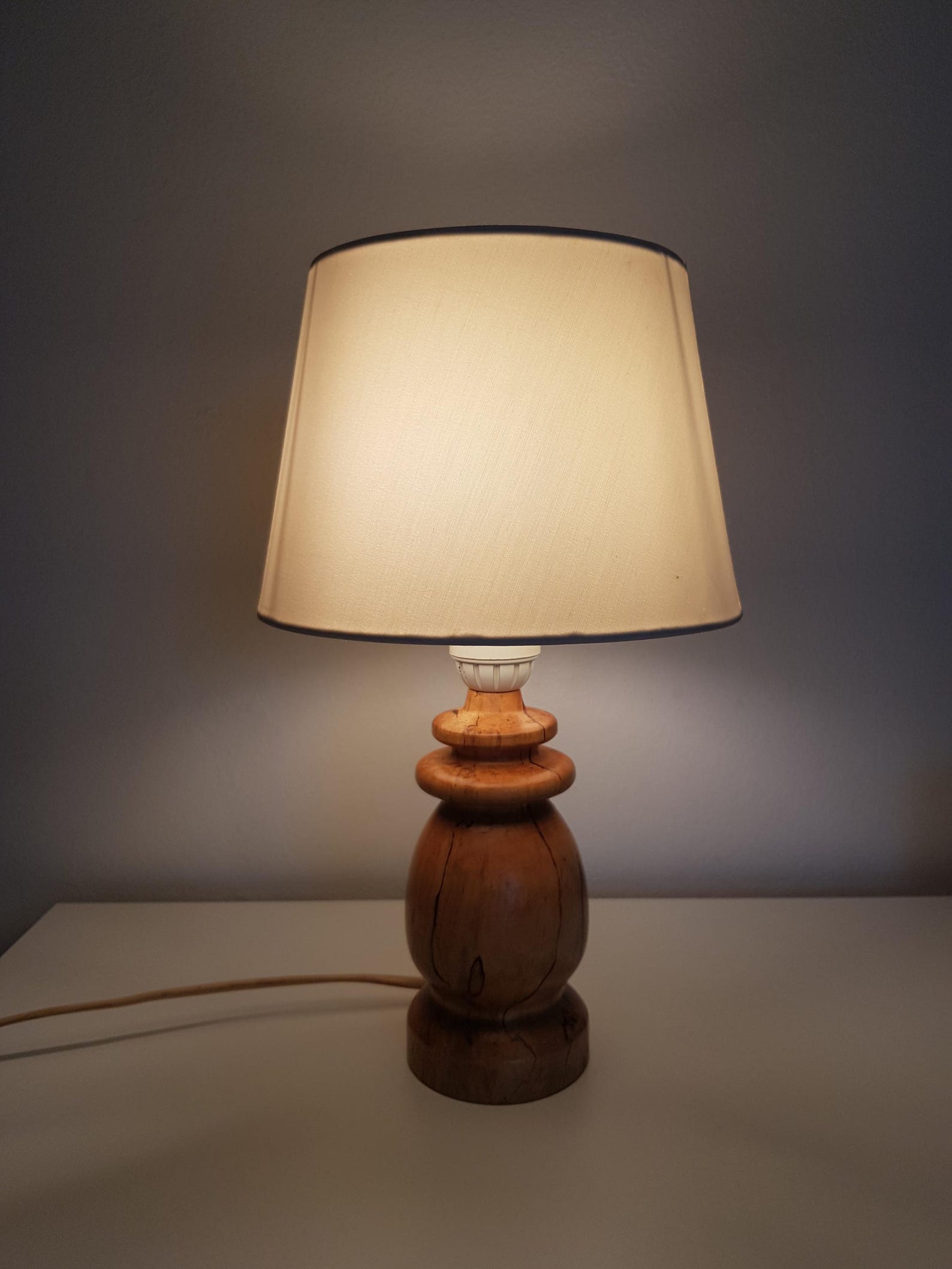 Birch Table Lamp Masur Birch Turned Carved Wood Lamp Swedish Birch ...