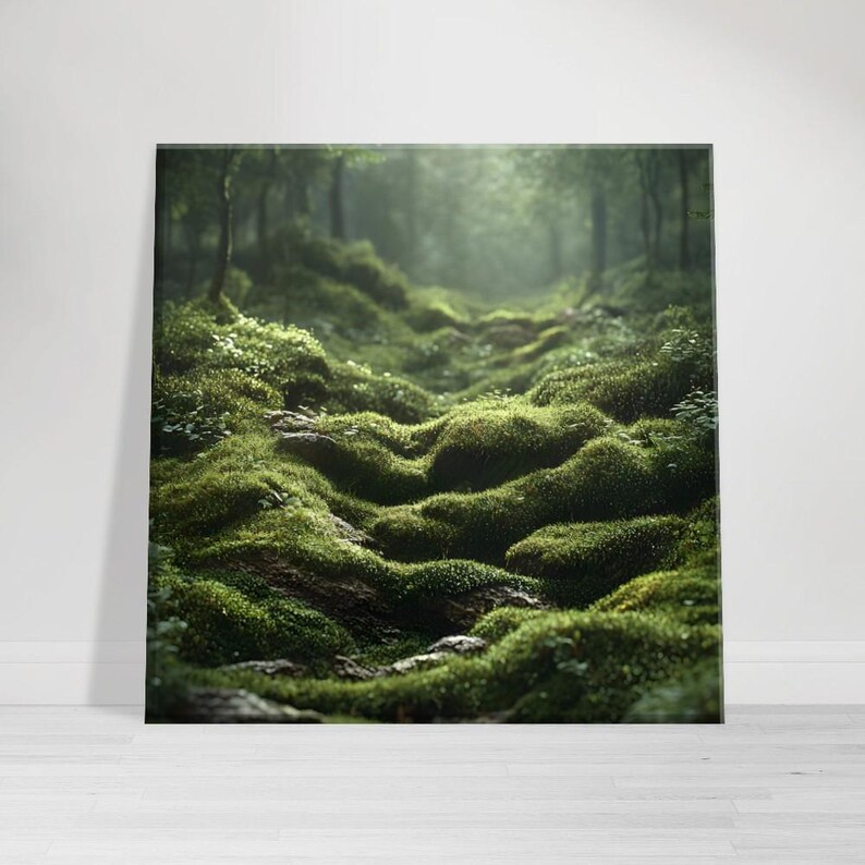 Mossy Forest Canvas, Magical Mossy Forest Wall Décor, Bright and Mossy ...
