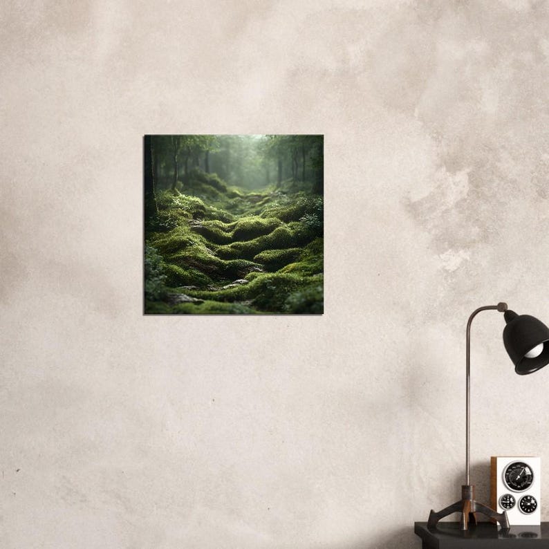 Mossy Forest Canvas, Magical Mossy Forest Wall Décor, Bright and Mossy ...