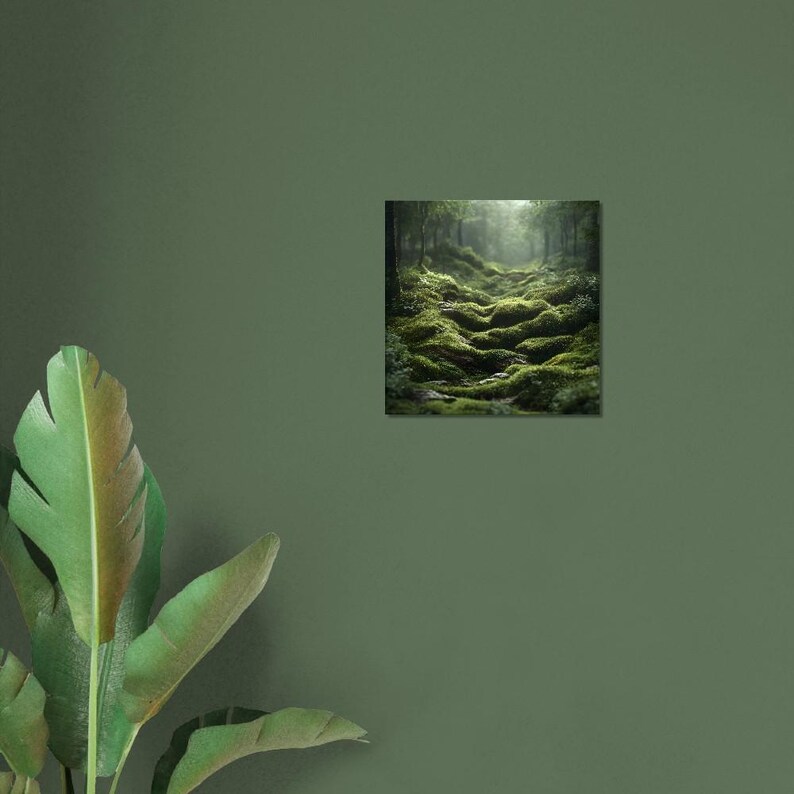Mossy Forest Canvas, Magical Mossy Forest Wall Décor, Bright and Mossy ...