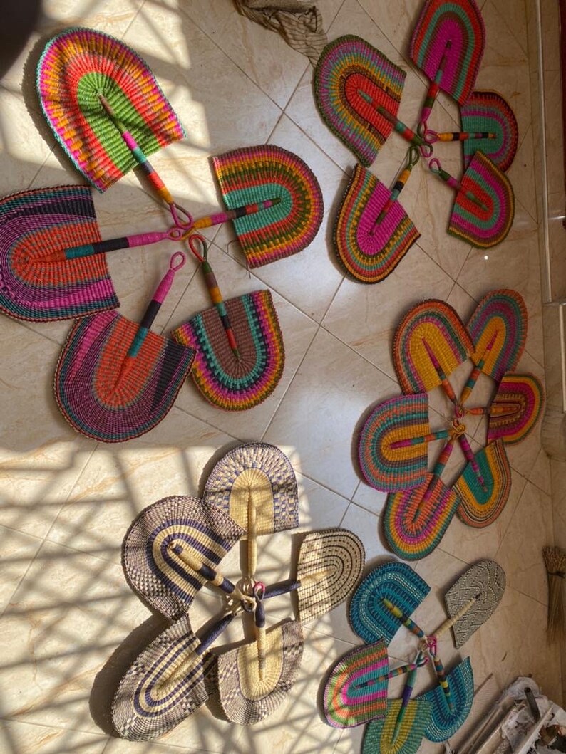 Straw Fans - Etsy