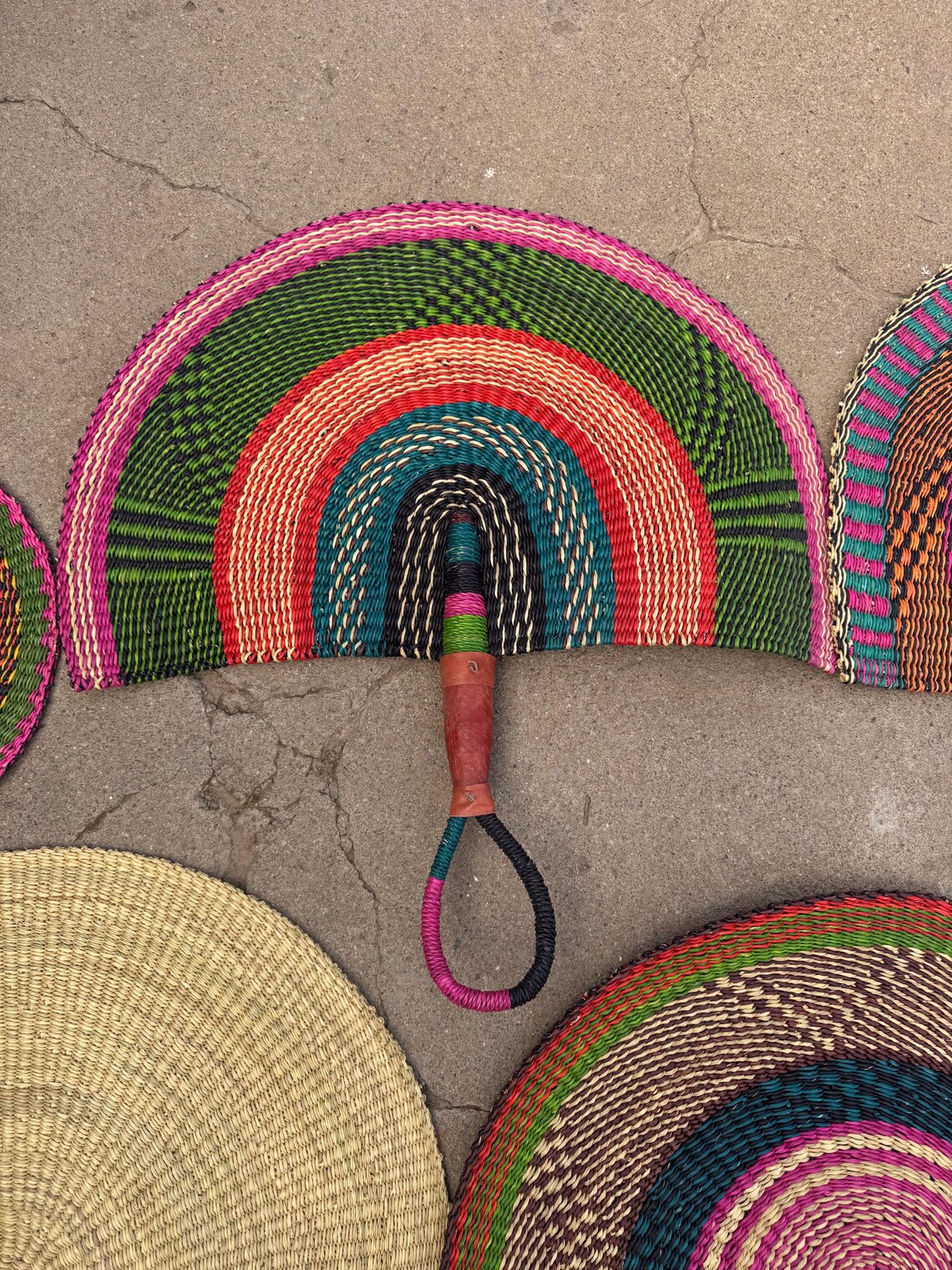 Straw Fans - Etsy