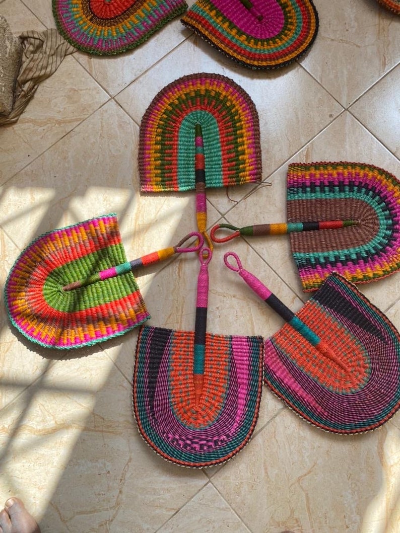 Straw Fans - Etsy