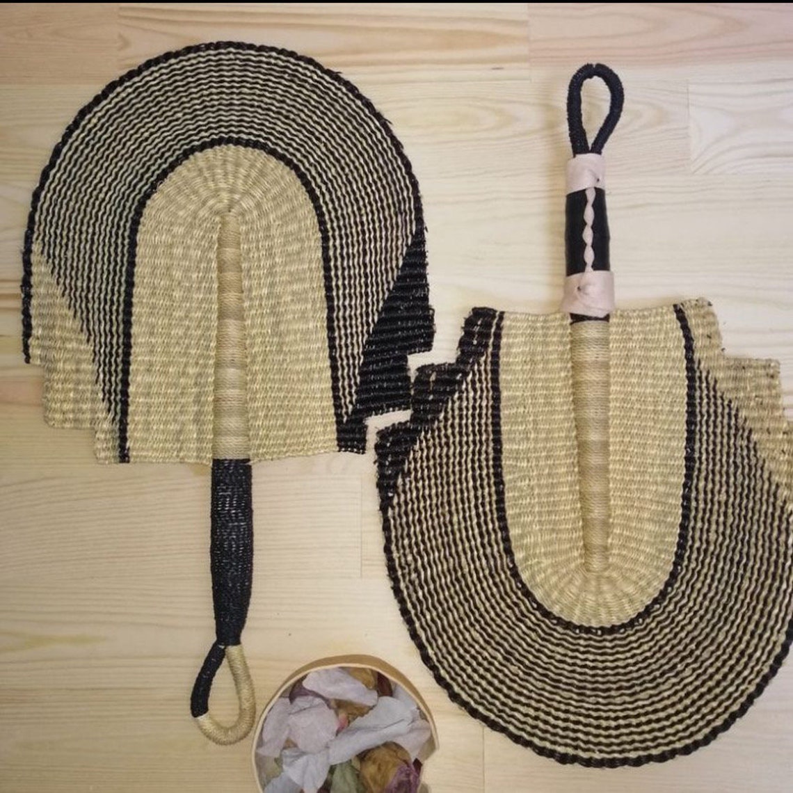 Straw Fans - Etsy