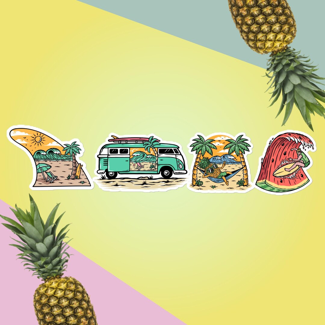 Sticker Pack Gnarly Waves Surf - Etsy