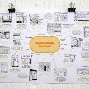 Glasgow's Subway 'grub Crawl' Map digital Print - Etsy