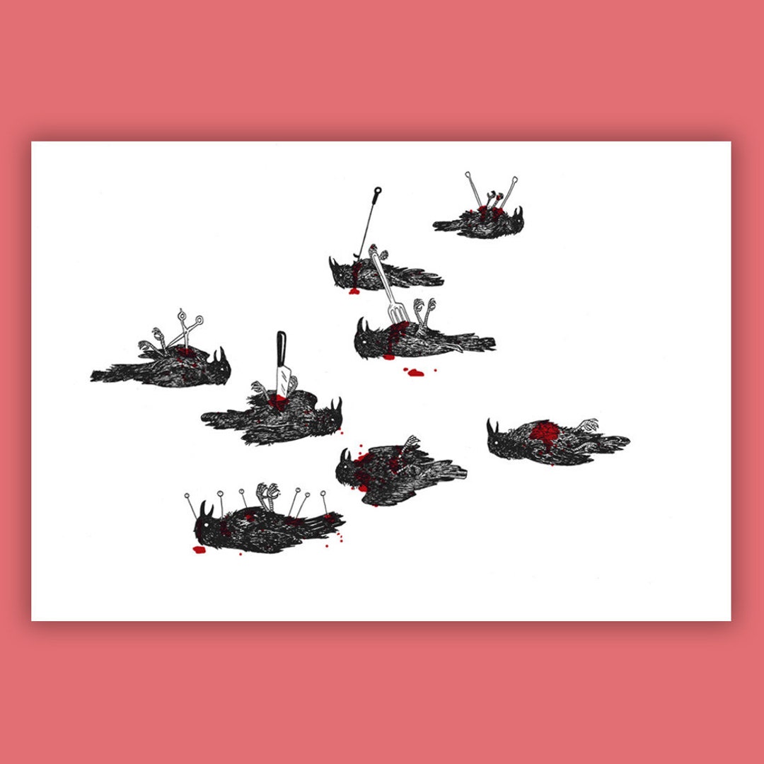 A Murder of Crows Collective Noun No. 2 risograph Print - Etsy