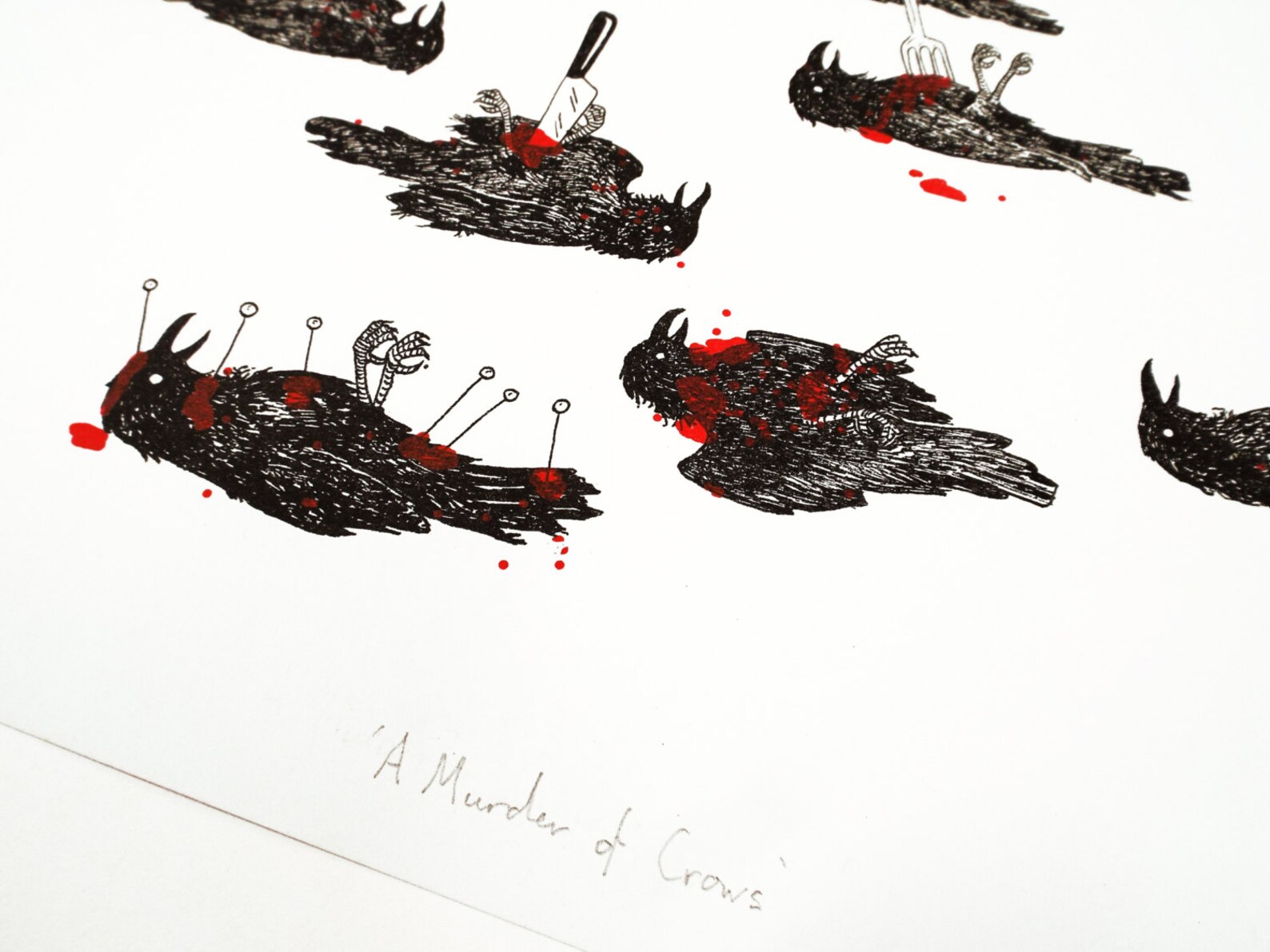 A Murder of Crows Collective Noun No. 2 risograph Print - Etsy