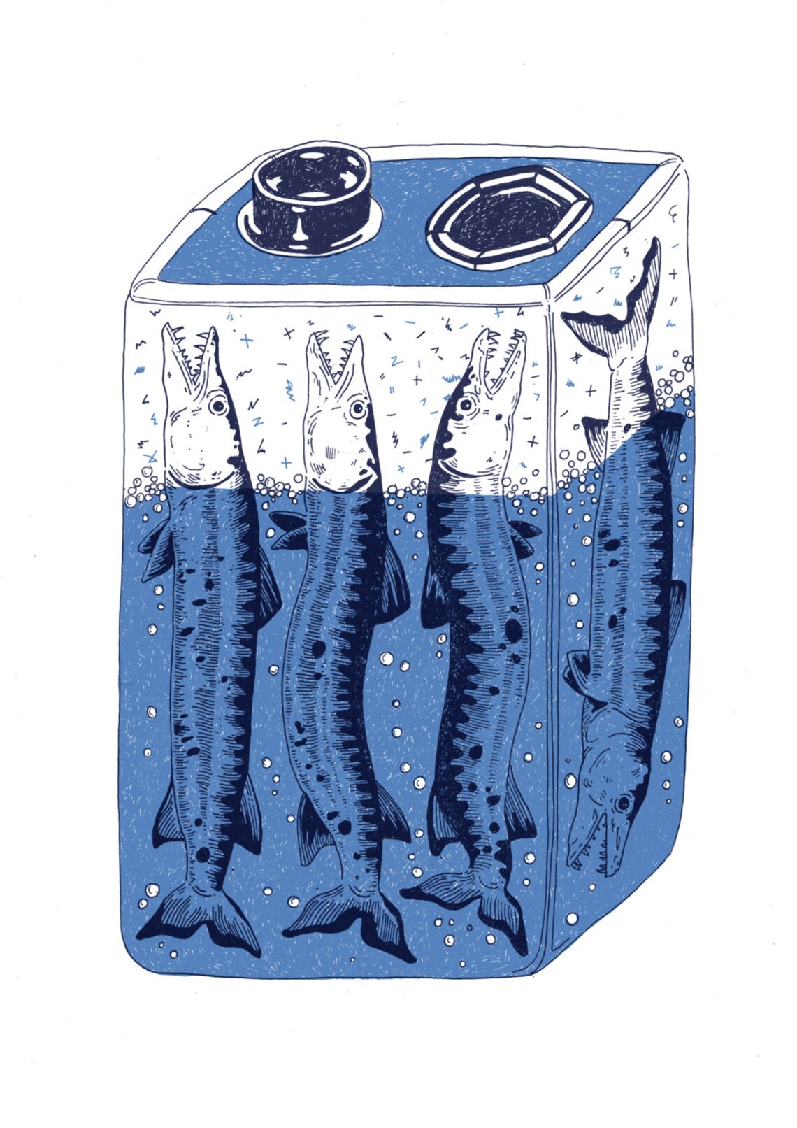 A Battery of Barracuda Collective Noun No. 3 risograph - Etsy