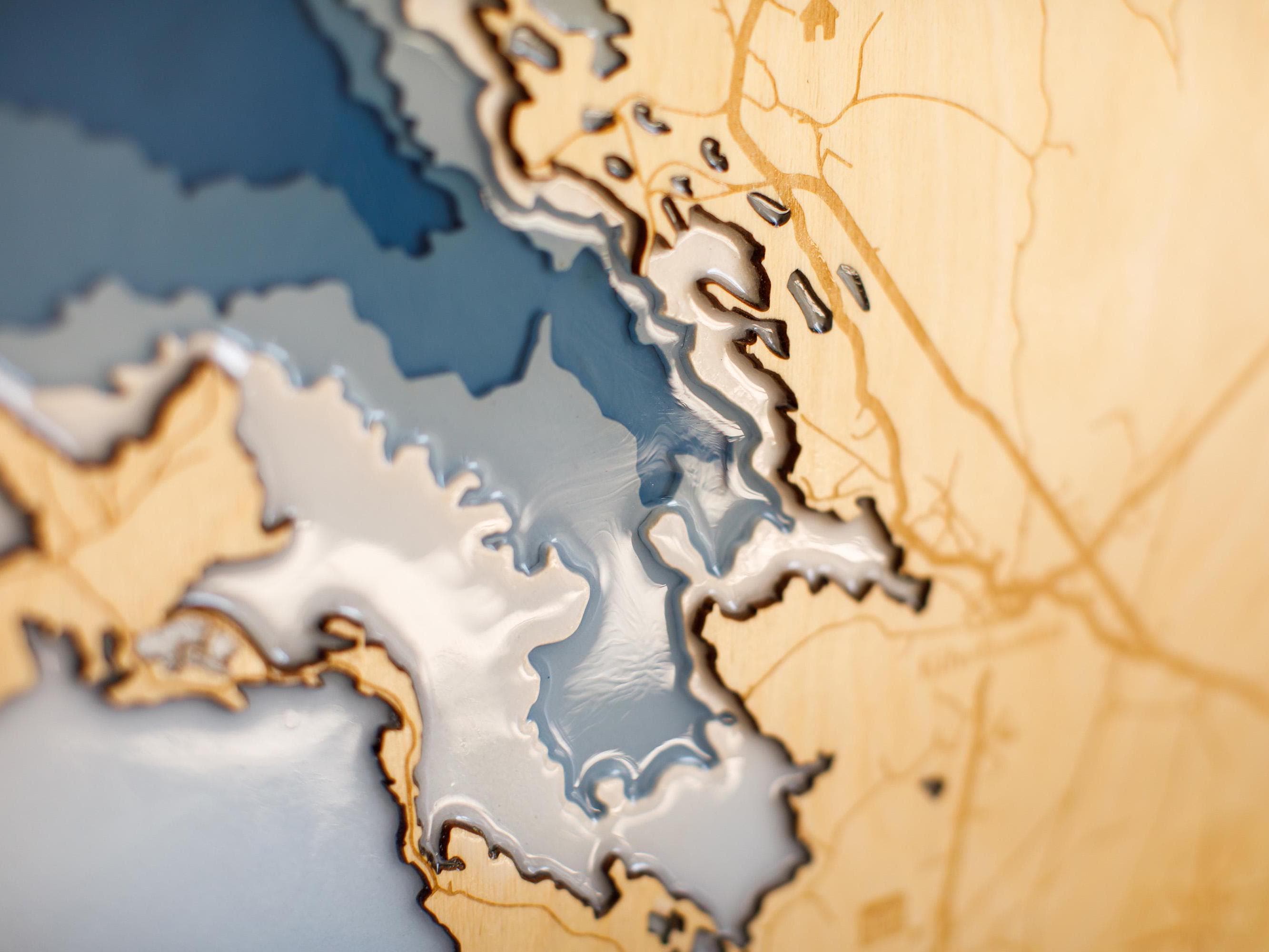 Custom Laser Cut Wood & Epoxy Map, Personalized Anniversary Gift - Etsy