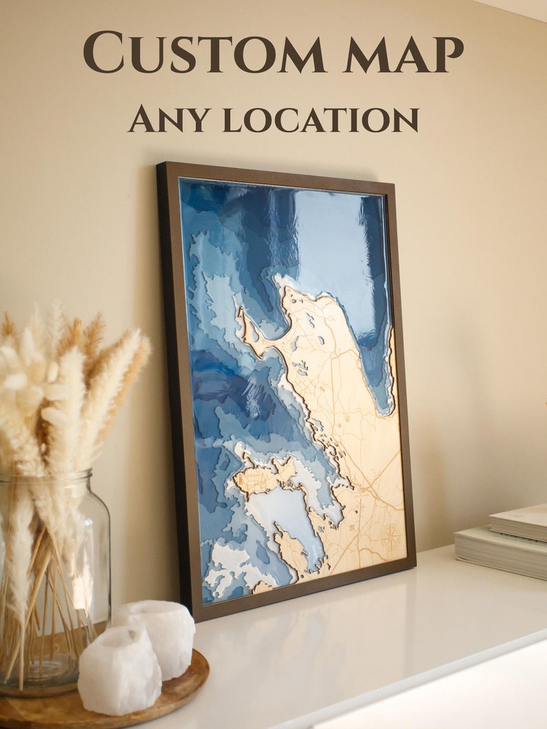 Timbertale™ ANY LOCATION Customized Wood Map, River or Coastline Wood ...