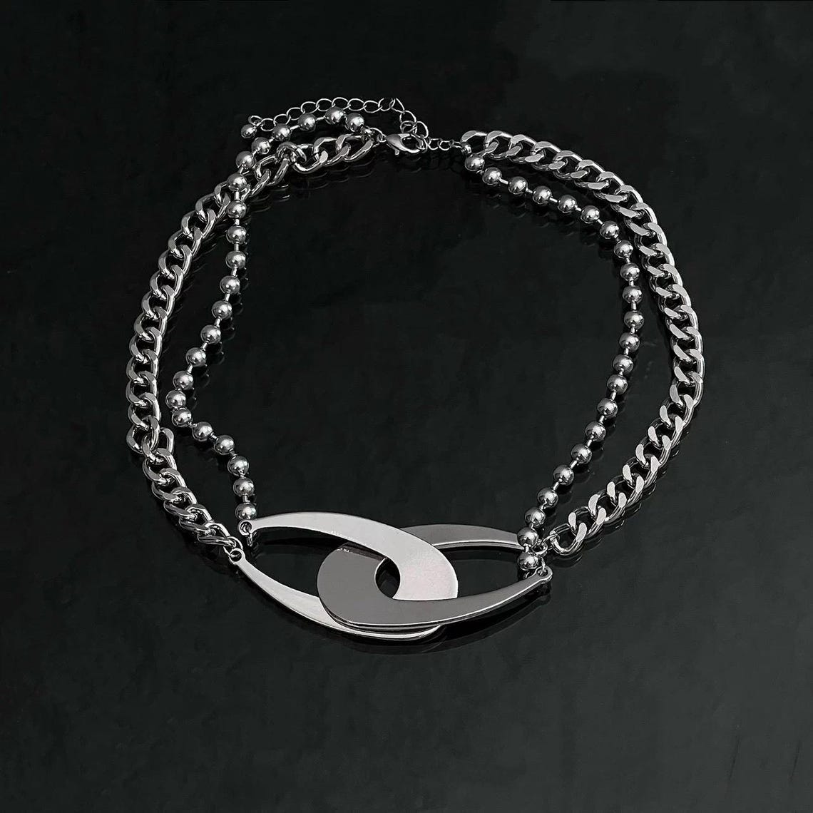 Unique Shaped Y2K Chain Choker, Stainless Steel Statement Necklace ...