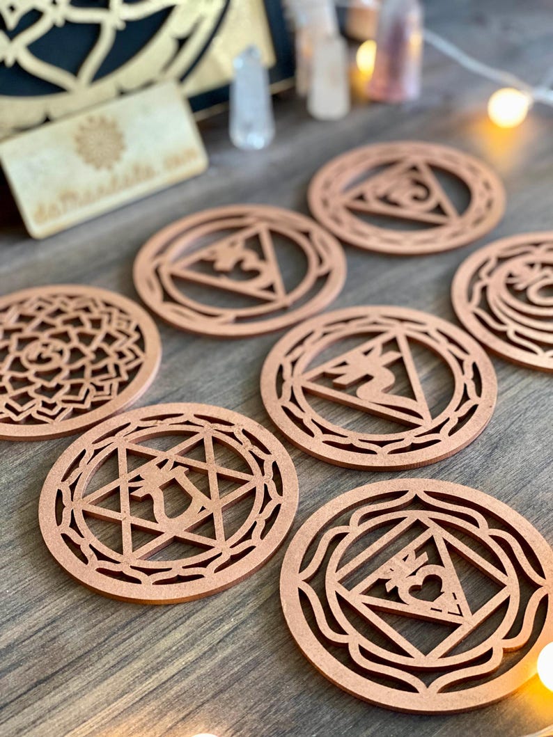 7 Chakra Symbols in 4inches Size - Both Side Painted - Etsy