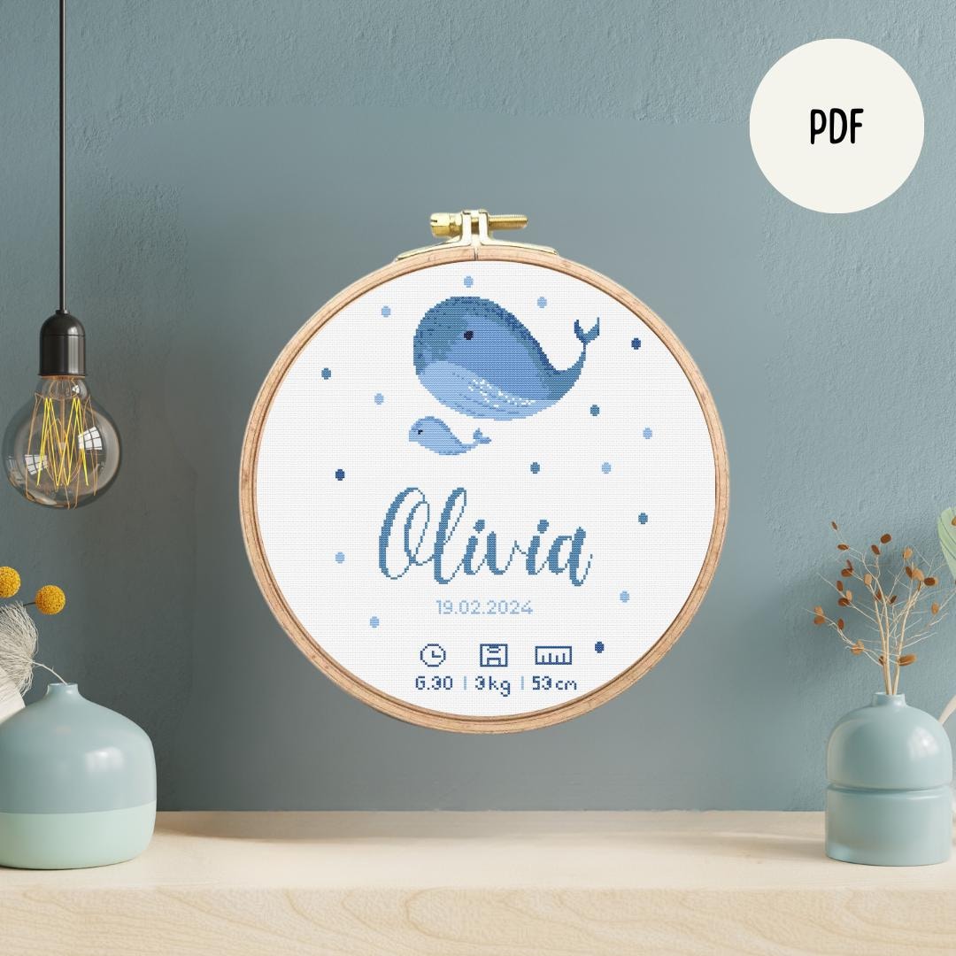 Custom Baby Name Cross Stitch Pattern, DIY Personalized Craft, Digital ...