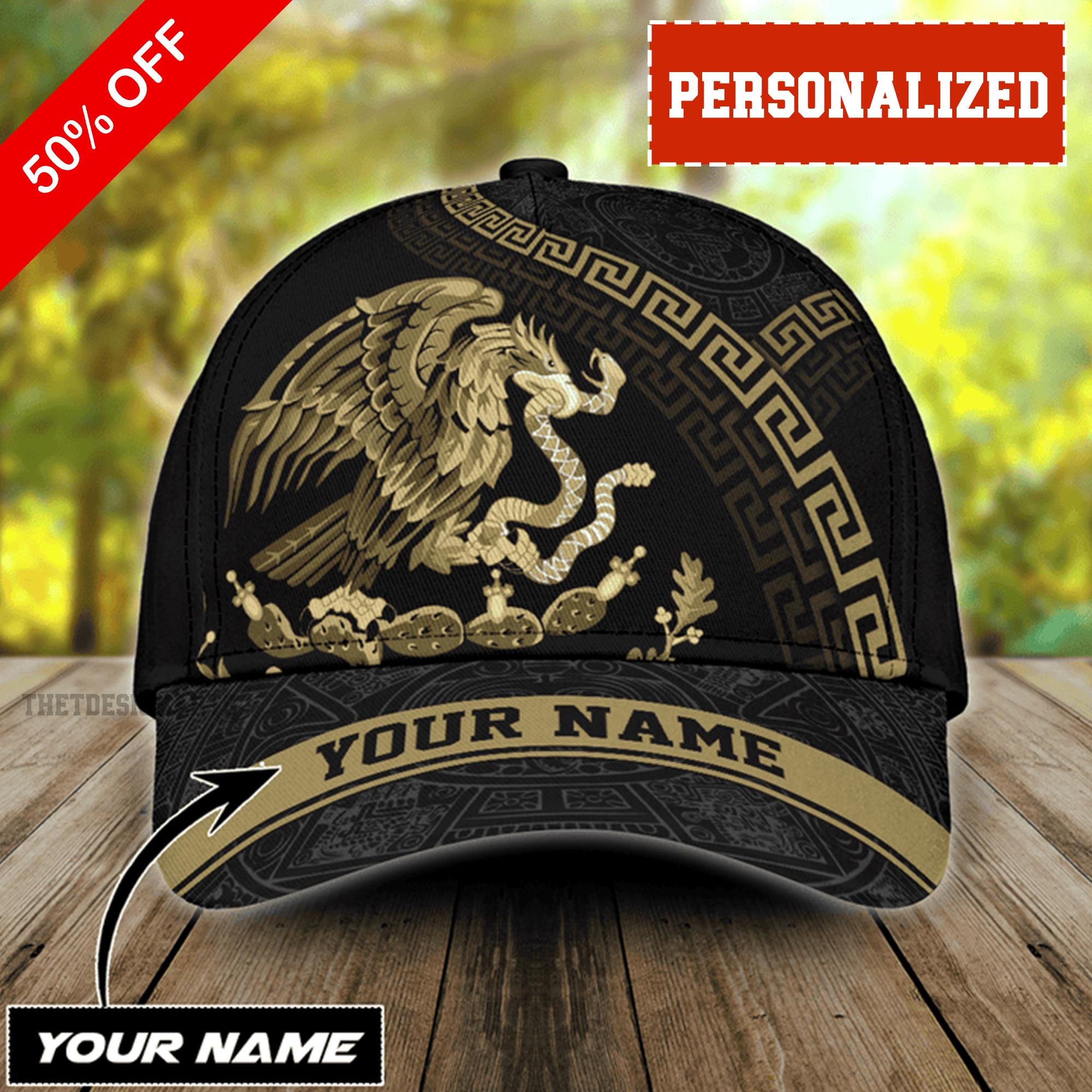 NEW! Personalized Mexico Aztec Gold Classic Cap, Custom Name Mexican ...