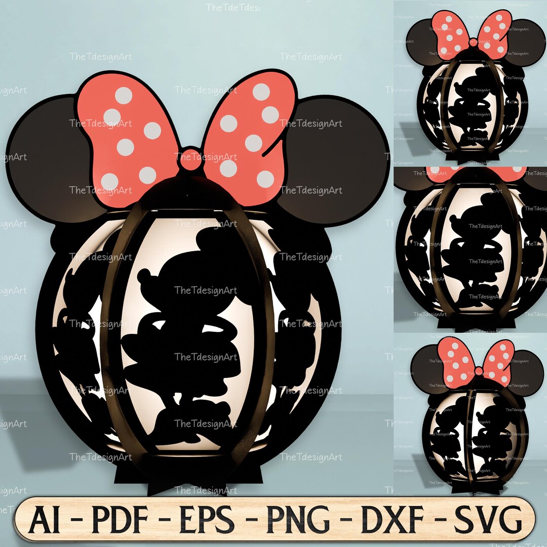 Christmas Cartoon Mouse Head Paper Lantern Svg, Cute Mouse Head Paper ...