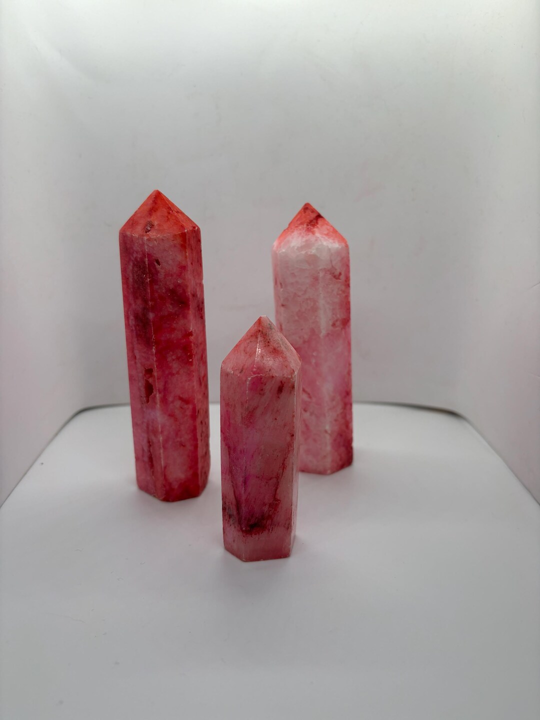 Pink Opal Towers (set of 3) - Etsy