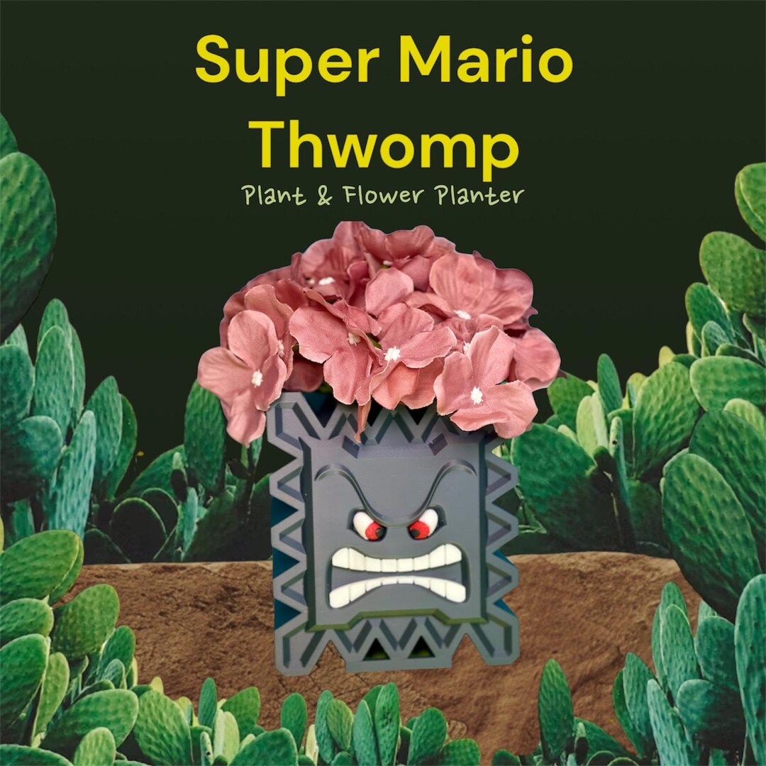 Super Mario - Thwomp Retro Planters, Flower Pots | Office Decor | Home ...