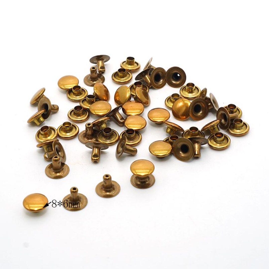 Solid Brass One-sided Rivets 100-pack, Cap Tack Burrs for Knife Handle ...