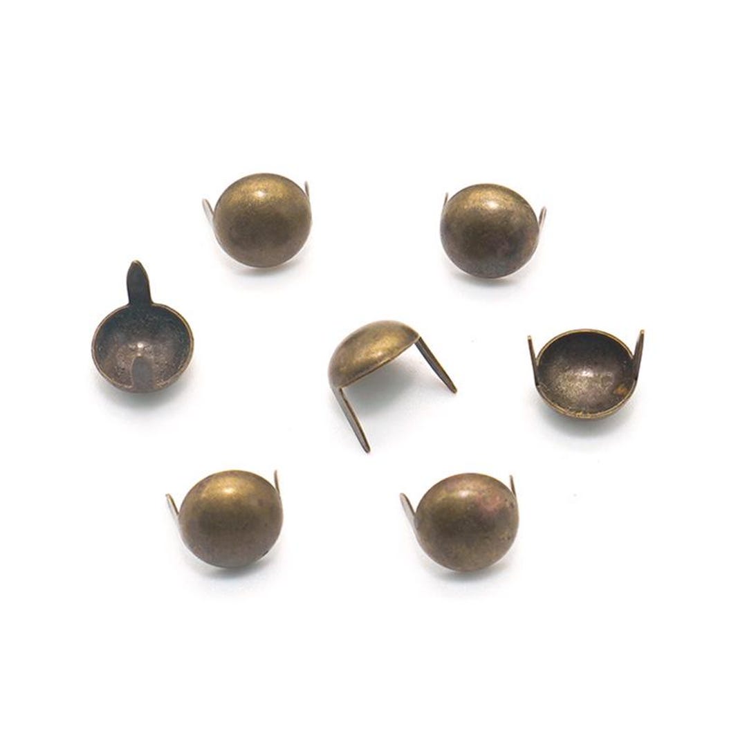 Domed Head Solid Brass Tacks, Rugged Two-prong Rivets for Durable Bag ...