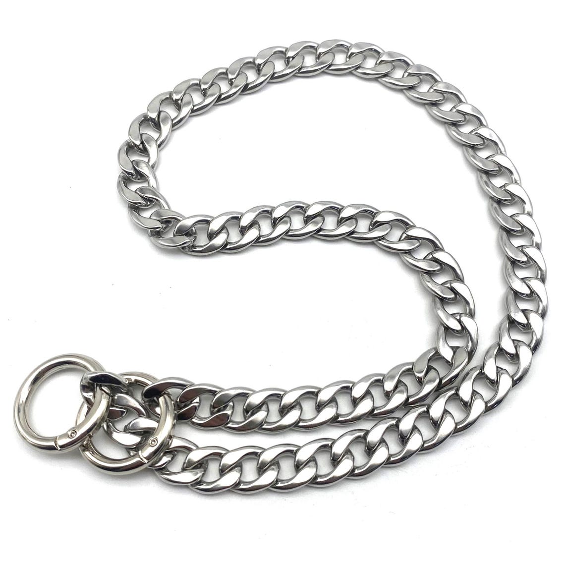 Custom Stainless Dog Collar Chain Spring Ring Closure Pets Choke Collar ...