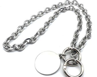 Custom Stainless Dog Collar Chain Spring Ring Closure Pets Choke Collar ...
