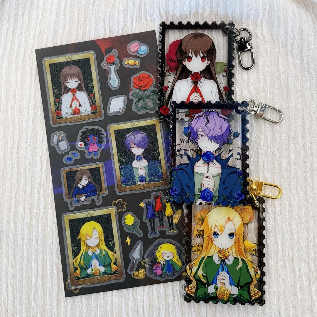 Ib Game Dry Flower Acrylic Charms + Sticker Sheet - Etsy