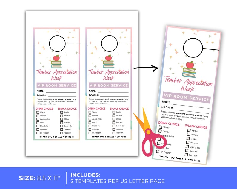 Teacher Appreciation Door Hanger, Teacher Appreciation Week Printable ...