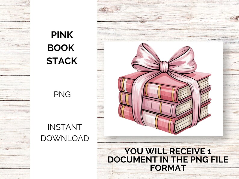 Pink Book Stack PNG File, Coquette Book PNG, Book Stack, Book Lover - Etsy