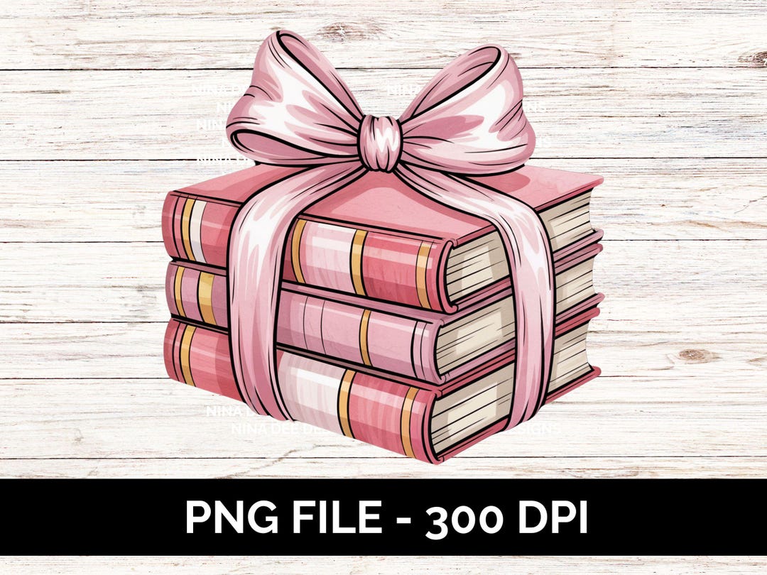 Pink Book Stack PNG File, Coquette Book PNG, Book Stack, Book Lover - Etsy