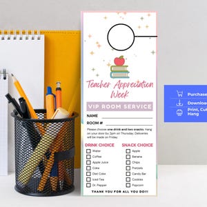 Teacher Appreciation Door Hanger, Teacher Appreciation Week Printable ...