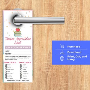 Teacher Appreciation Door Hanger, Teacher Appreciation Week Printable ...