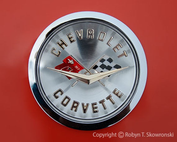 Red Corvette Emblem 8x10 Fine Art Photograph | Etsy